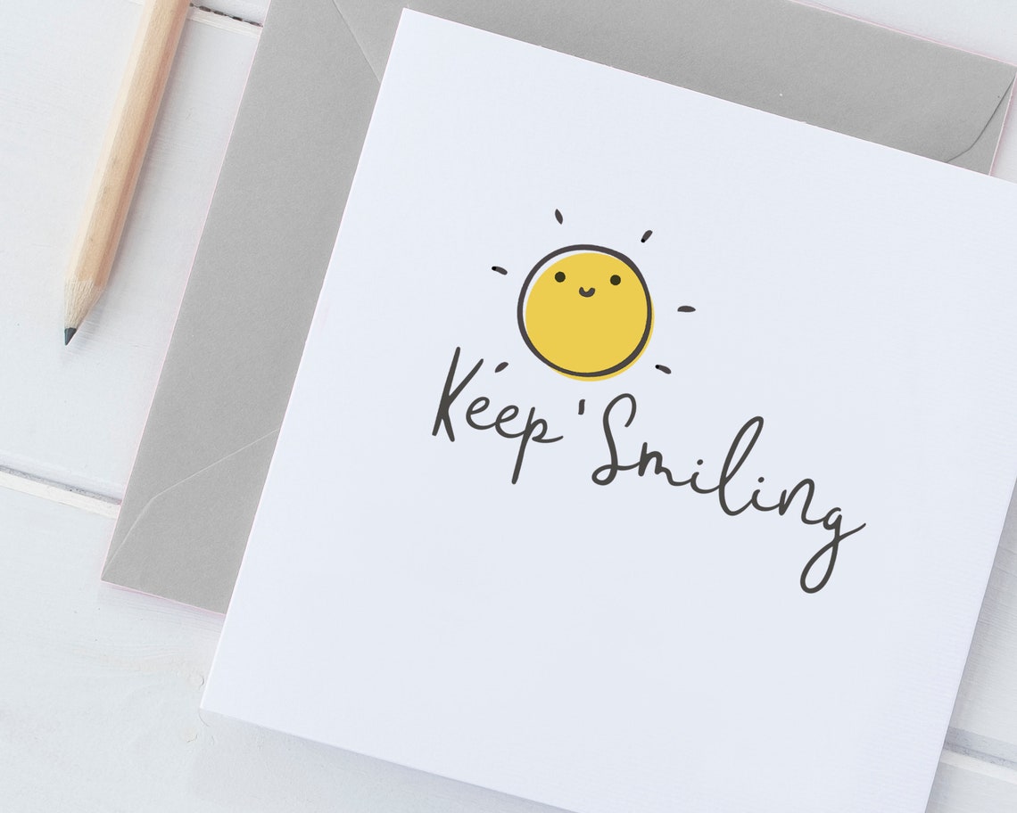 Keep Smiling Card Thinking of You Card Sending Love Card - Etsy UK