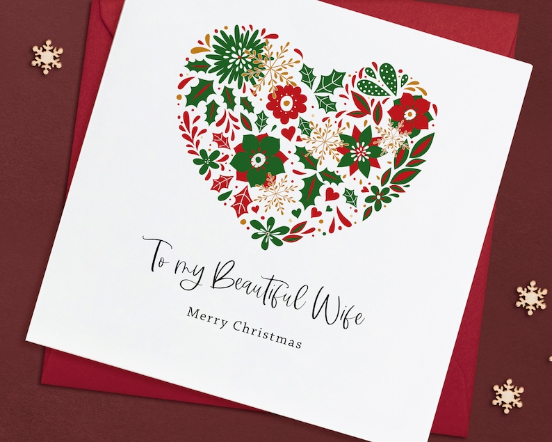 Christmas Card for Wife Wife Christmas Card Christmas Card - Etsy UK