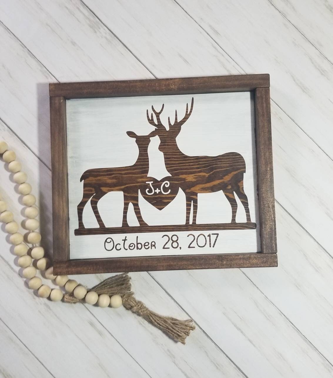 Personalized Rustic Deer Sign Hunting Couple Wedding Gift | Etsy