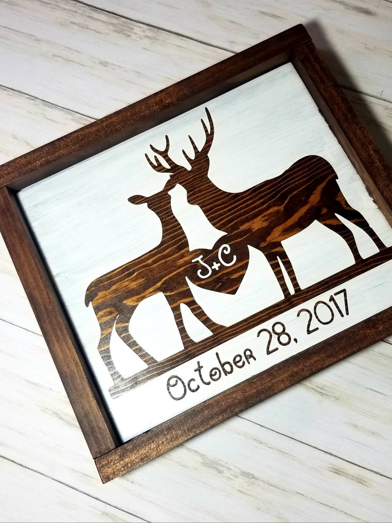 Personalized Rustic Deer Sign Hunting Couple Wedding Gift - Etsy