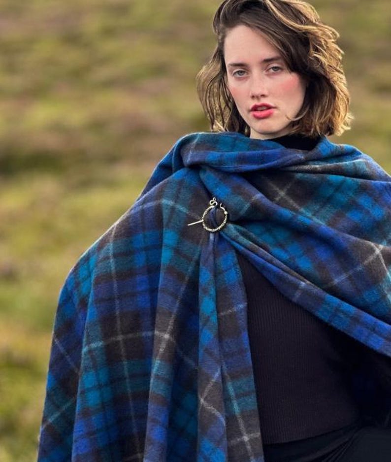 Highlander Ruana (buchanan Blue Tartan) | Extra Warmth - Etsy