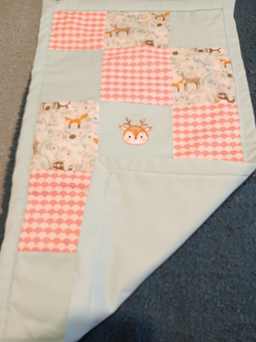 Fox and Deer Pram Quilt With Bamboo Wadding - Etsy