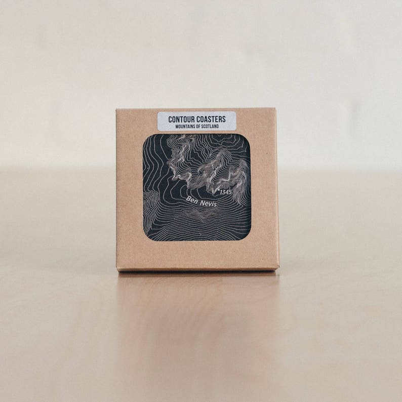 Mountains of Scotland Maps Contour Coasters - Etsy
