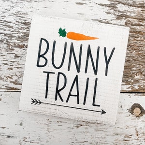 Spring Decor, Easter Decor, Bunny Trail, Small Wood Sign - Etsy