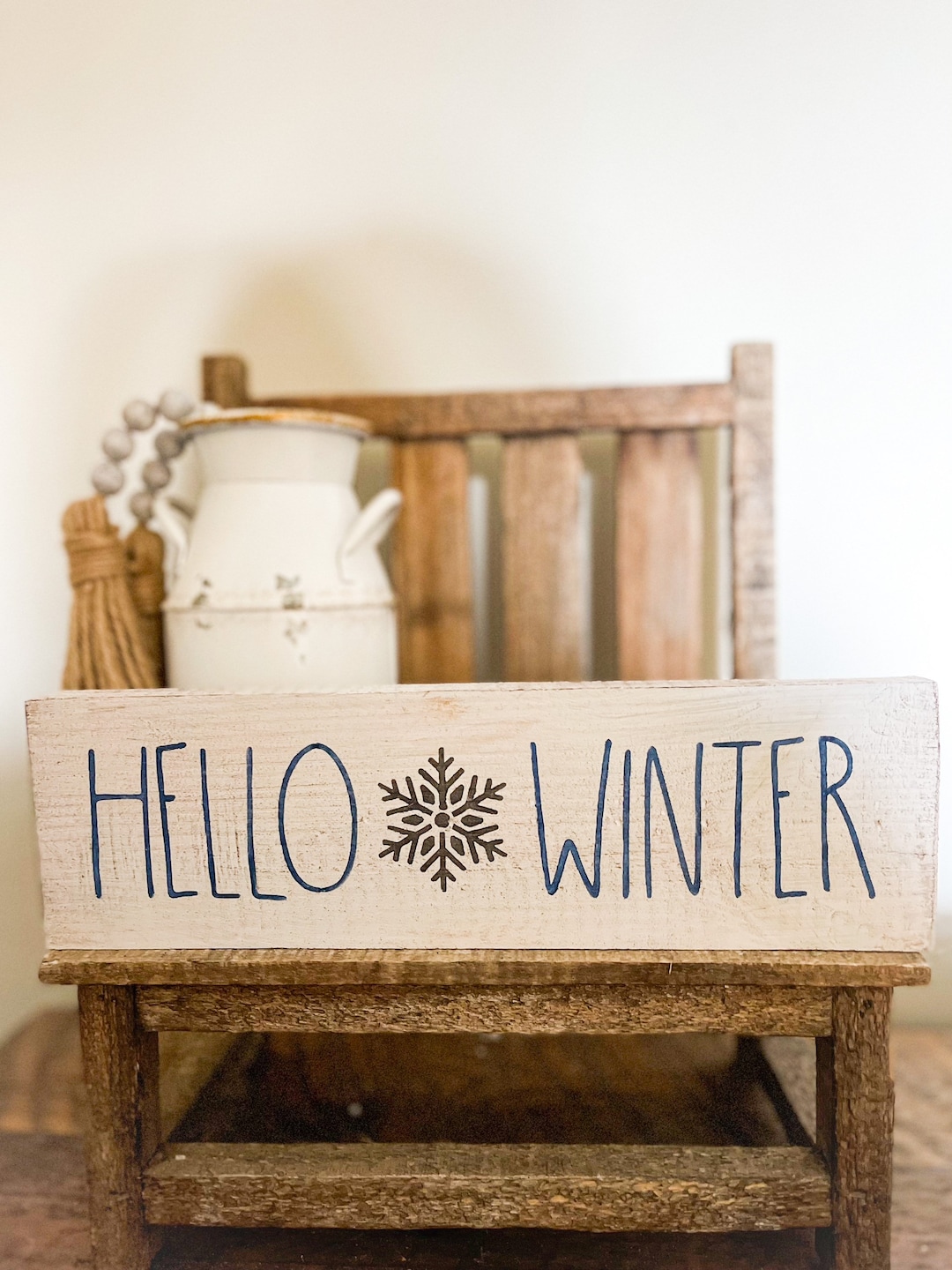 Hello Winter, Winter Decor, Winter Wood Sign - Etsy
