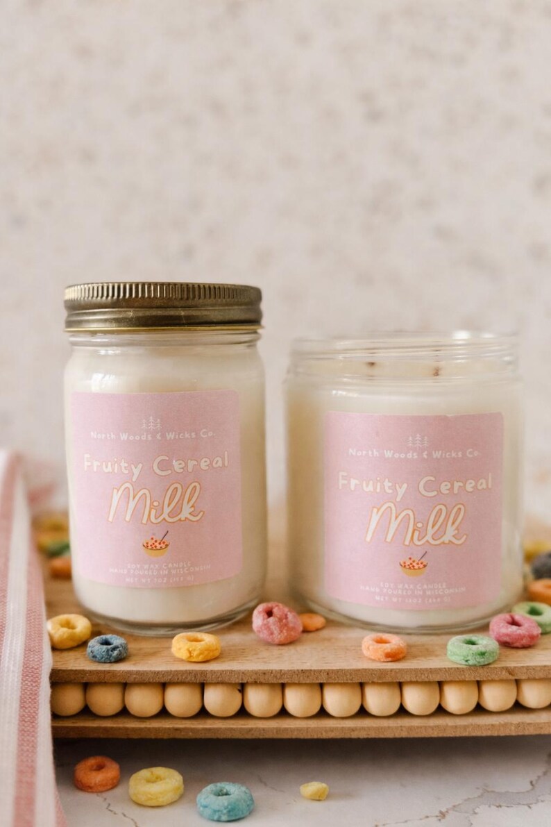 Fruit Loops Candle, Cereal Milk Scent, Sweet Nostalgia Dessert Candle ...