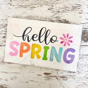 Spring Decor, Hello Spring, Wood Sign - Etsy