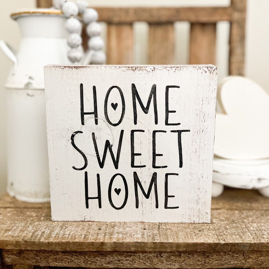 Home Sweet Home Sign Mini Wood Sign Farmhouse Decor Tiered - Etsy
