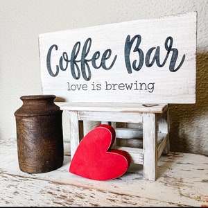 Coffee Bar Decor Coffee Bar Love is Brewing Sign Kitchen - Etsy