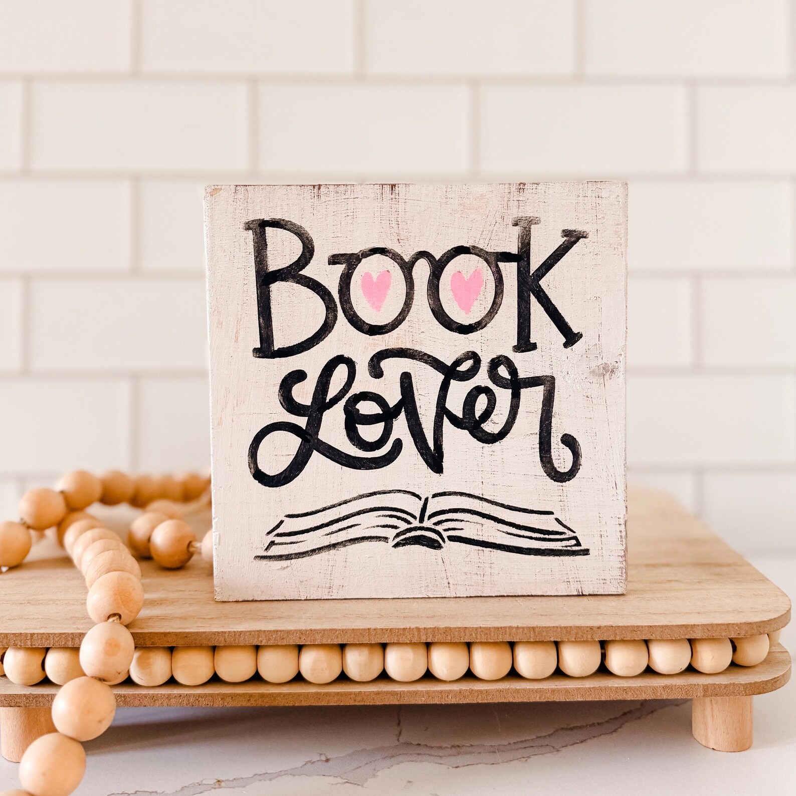 Book Lover Wooden Sign, Bookish Decor for Readers, Small Reading Nook ...