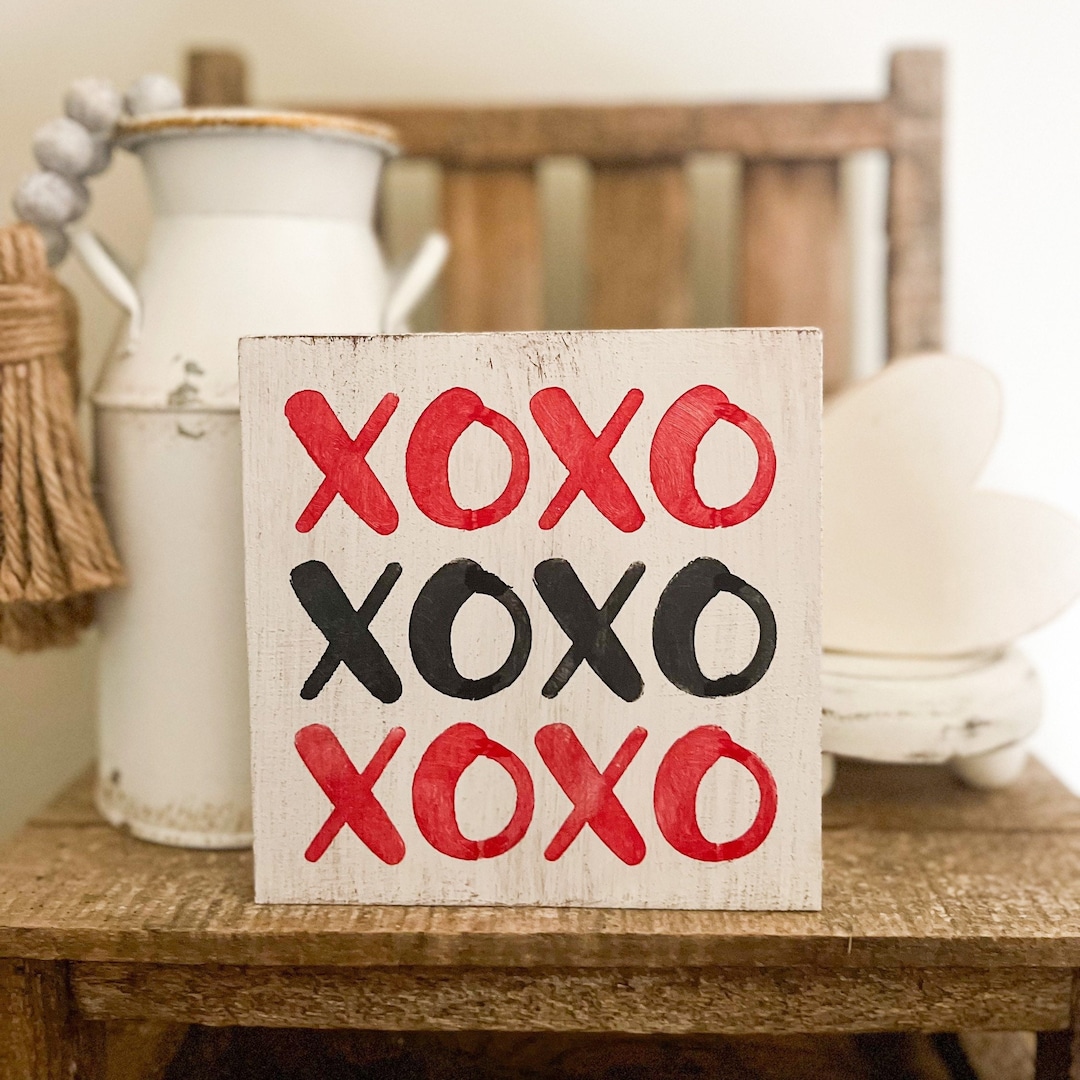 XOXO Sign, Valentines Day Decor, Love Sign, Tiered Tray Decor, Small ...