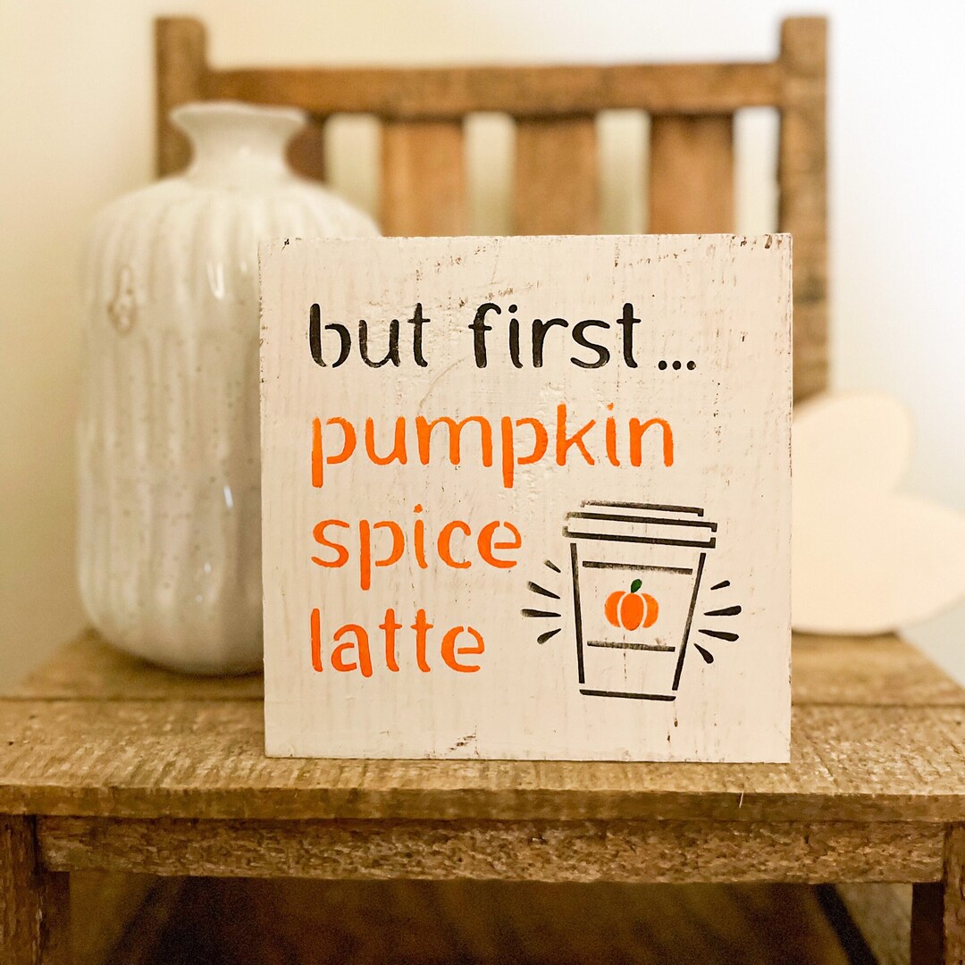 Pumpkin Spice Sign, Fall Coffee Bar Sign, Tiered Tray Decor, Small ...