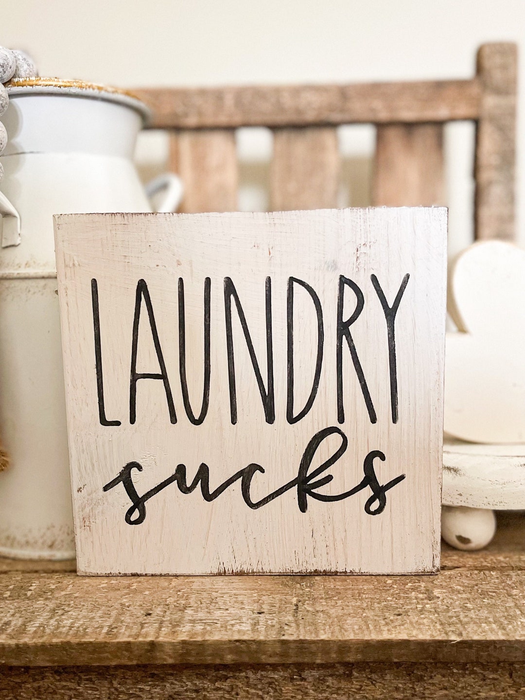 Laundry Room Sign, Mini Wood Sign, Laundry Sucks Sign - Etsy