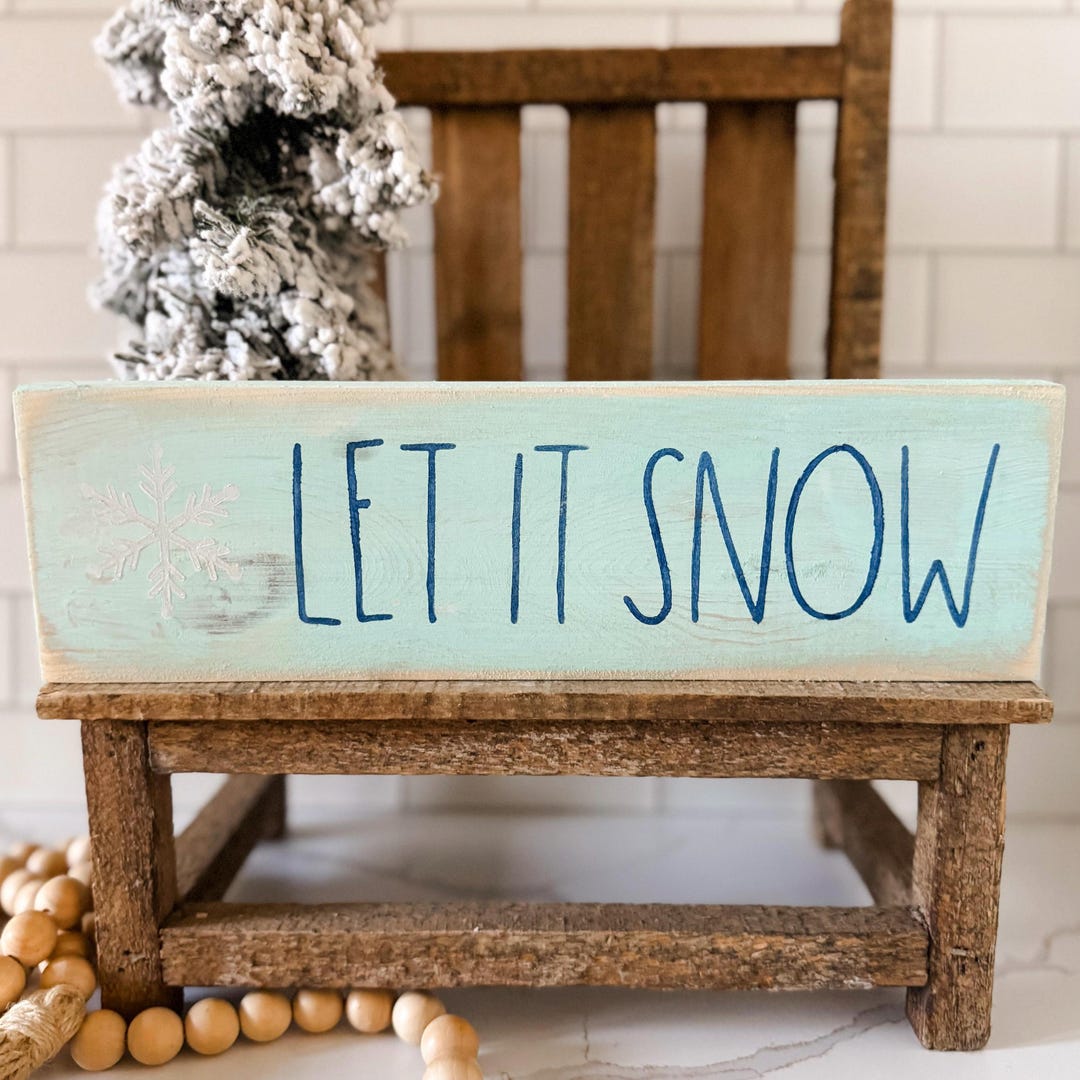 Let It Snow, Winter Home Decor, Snowflake Signs - Etsy