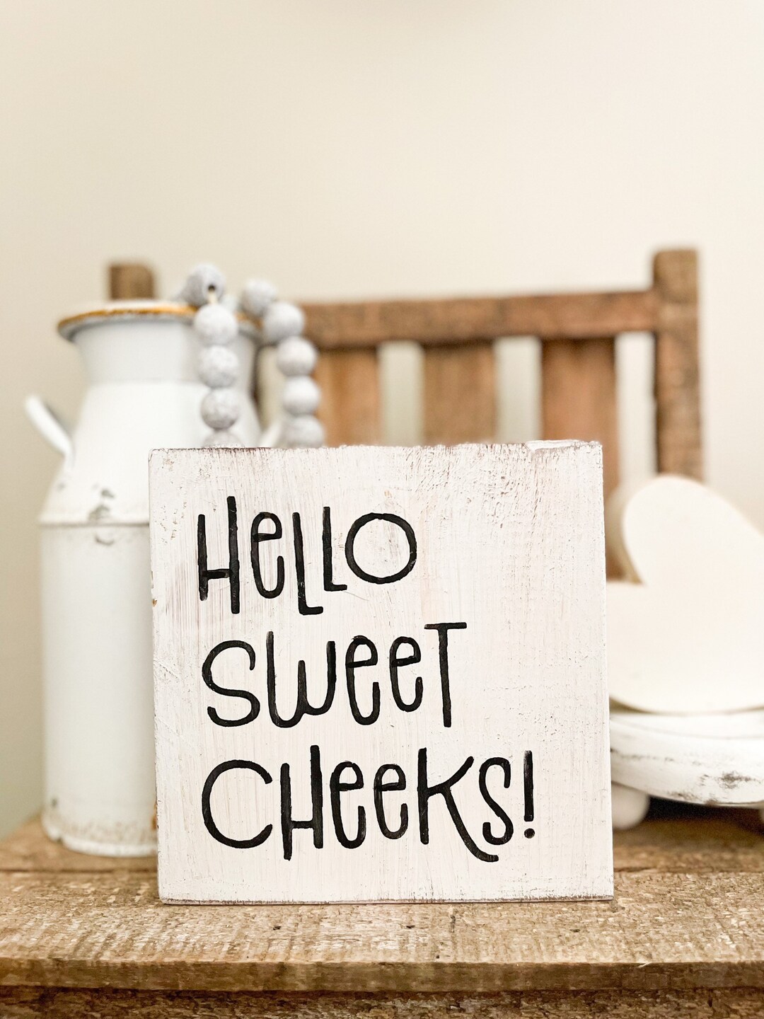 Bathroom Decor, Hello Sweet Cheeks, Small Bathroom Sign, Funny Bathroom ...