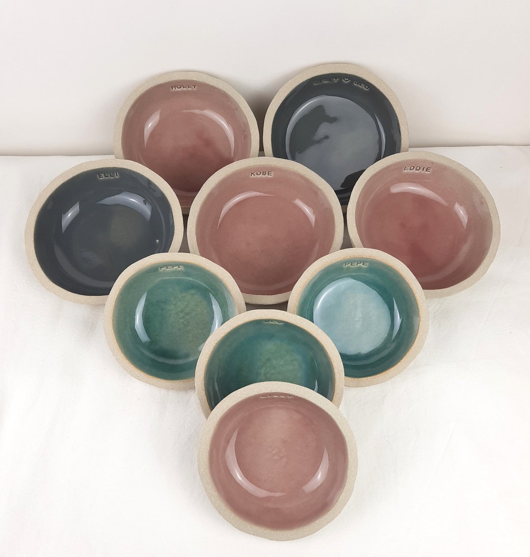 Feeding Bowl M Turquoise Green Blue Gray - Etsy