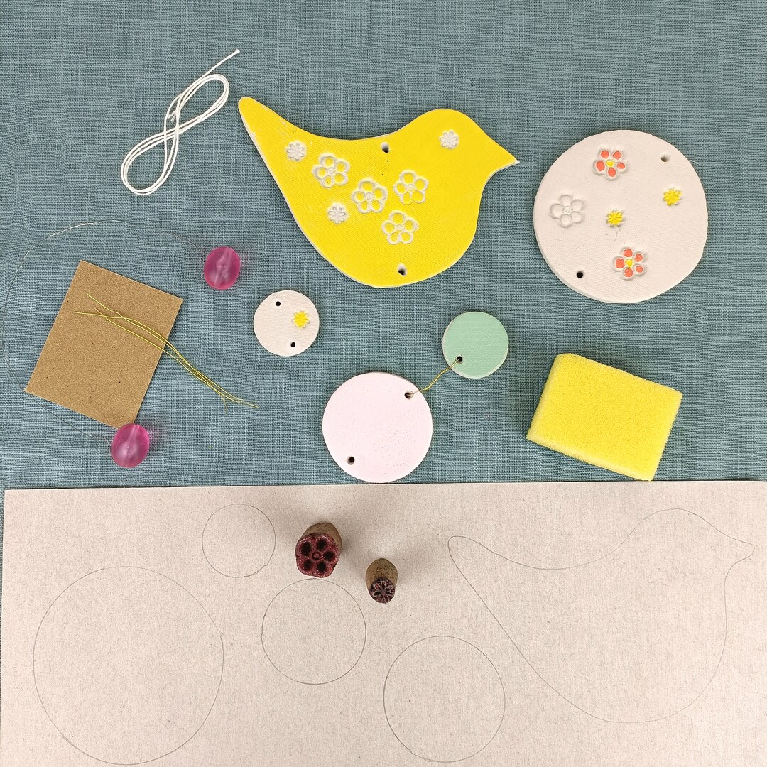 DIY Ceramic Kit Pottery Set Wind Chime Air Drying Clay - Etsy