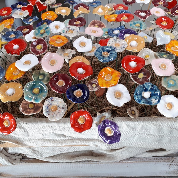 Ceramic Garden Flowers - Etsy