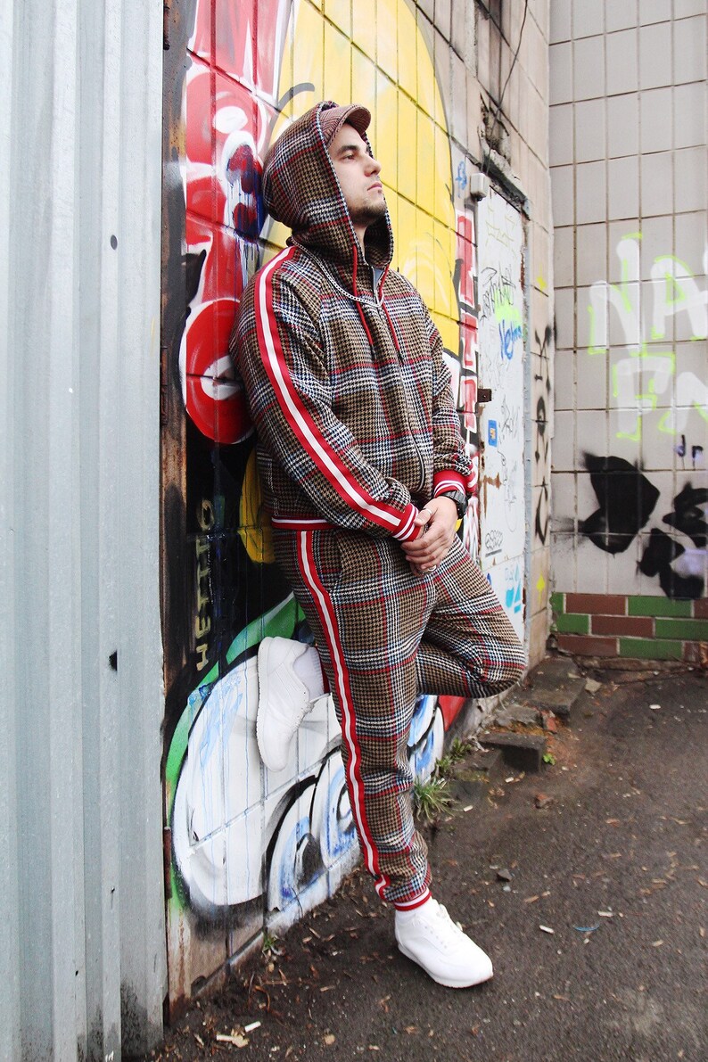 Tracksuit Gentlemen/gentlemen/tracksuit Men/tartan Tracksuit - Etsy