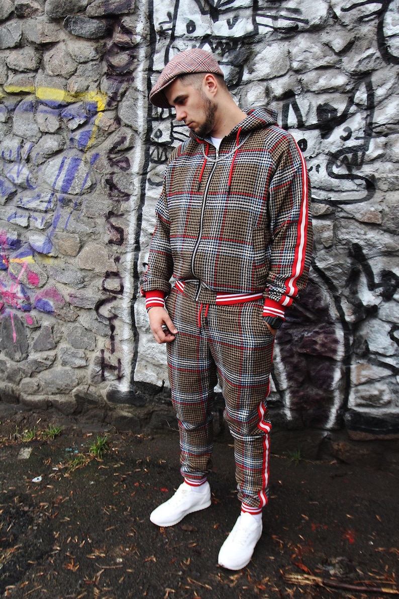 Tracksuit Gentlemen/gentlemen/tracksuit Men/tartan Tracksuit - Etsy