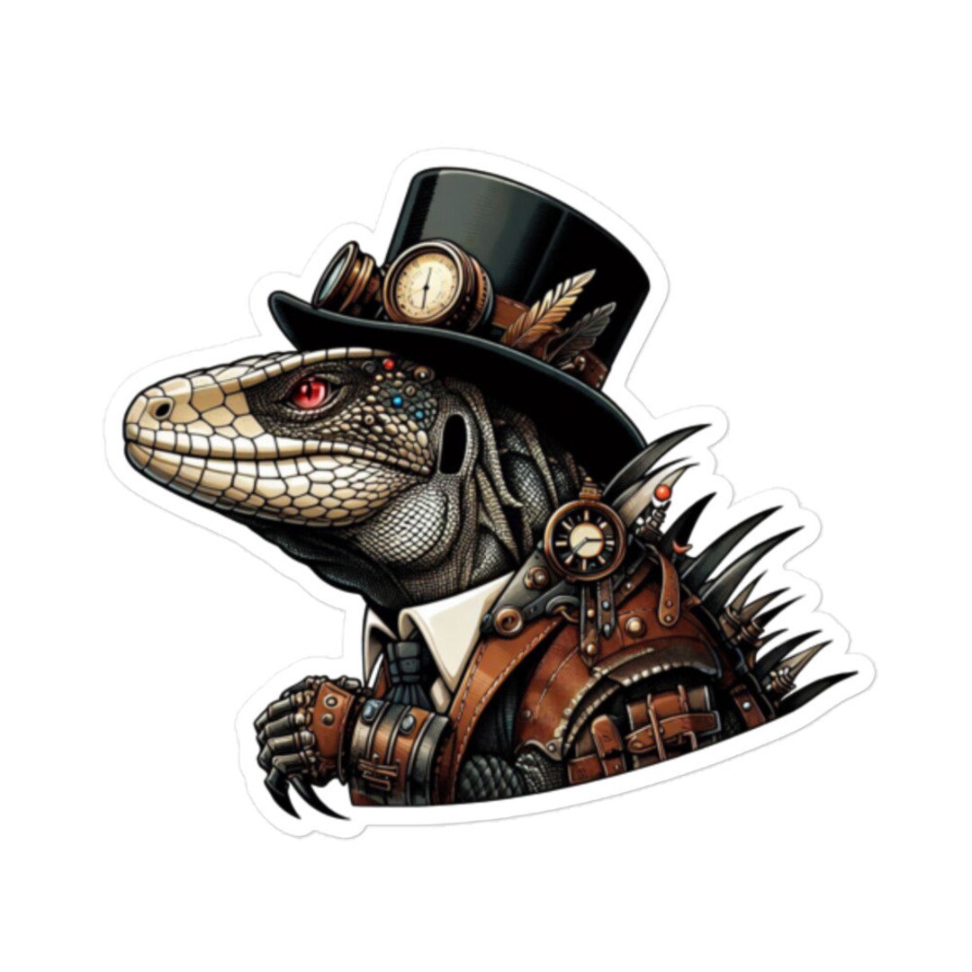 Steampunk Lizard Bubble-free Sticker - Etsy