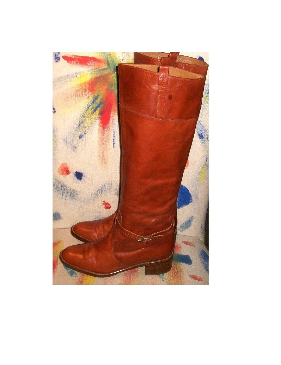 Vintage '80's Margaret Jerrold Caramel-leather Belted Boots by Arsho ...