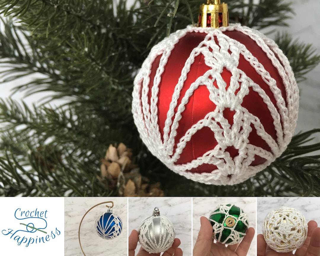 154. Frost Thread Ornament, Crochet Christmas Ball, Lacy Frost Ornament ...
