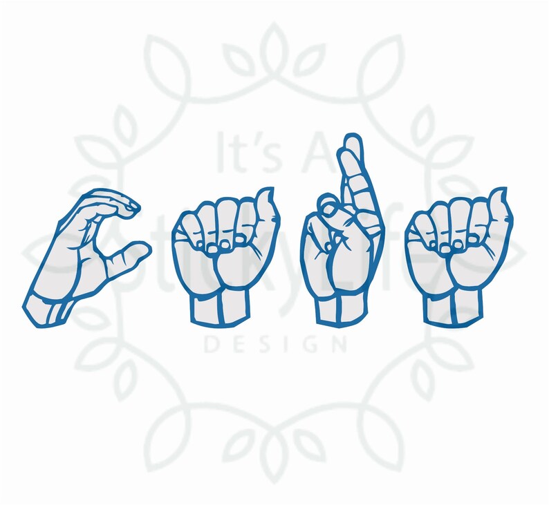 Two Layers Colors American Sign Language Alphabet Finger Spelling All ...