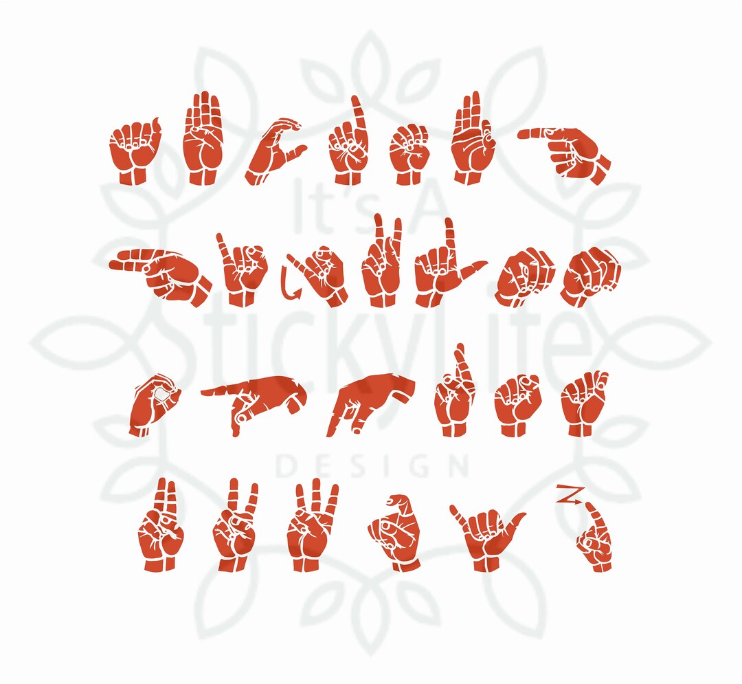 Inside Fill American Sign Language Alphabet Finger Spelling All 26 ...