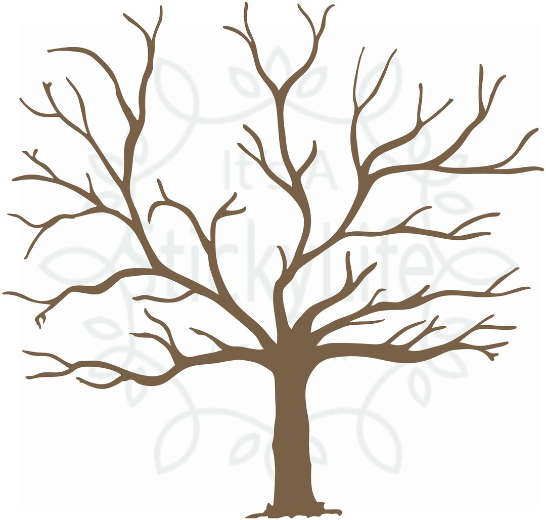 Tree Thumb Print Vector Art: Baby Shower Guest Canvas (digital Download ...