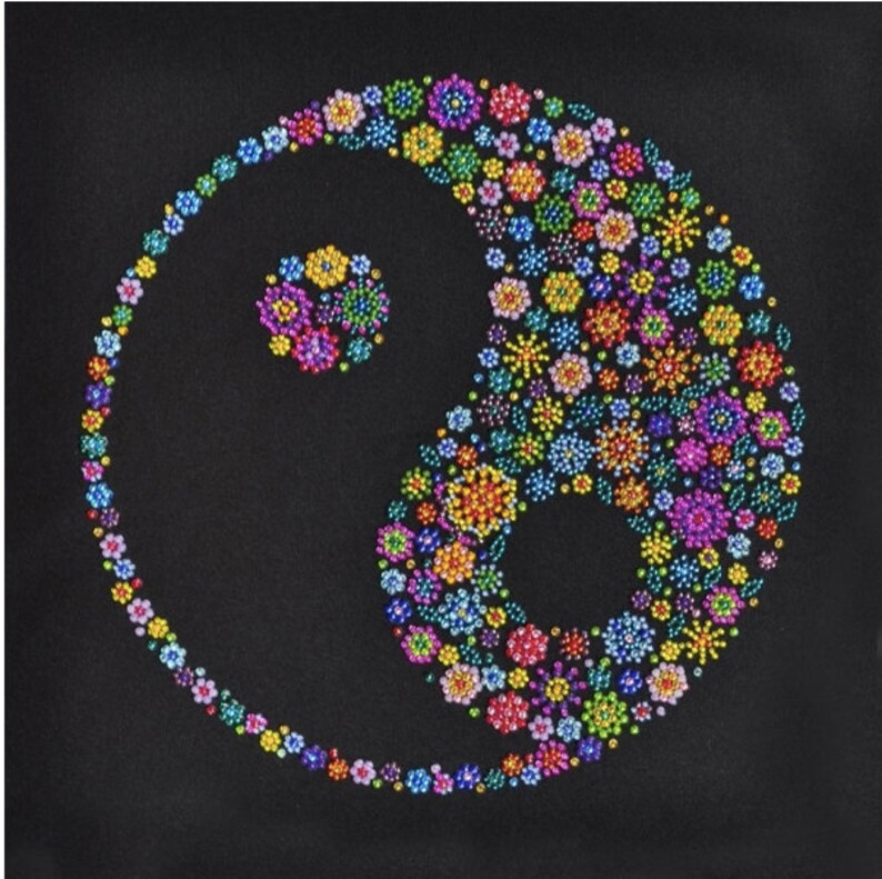 Embroidery Kit Yin Yang Bead Embroidery Kit 24x24cm - Etsy
