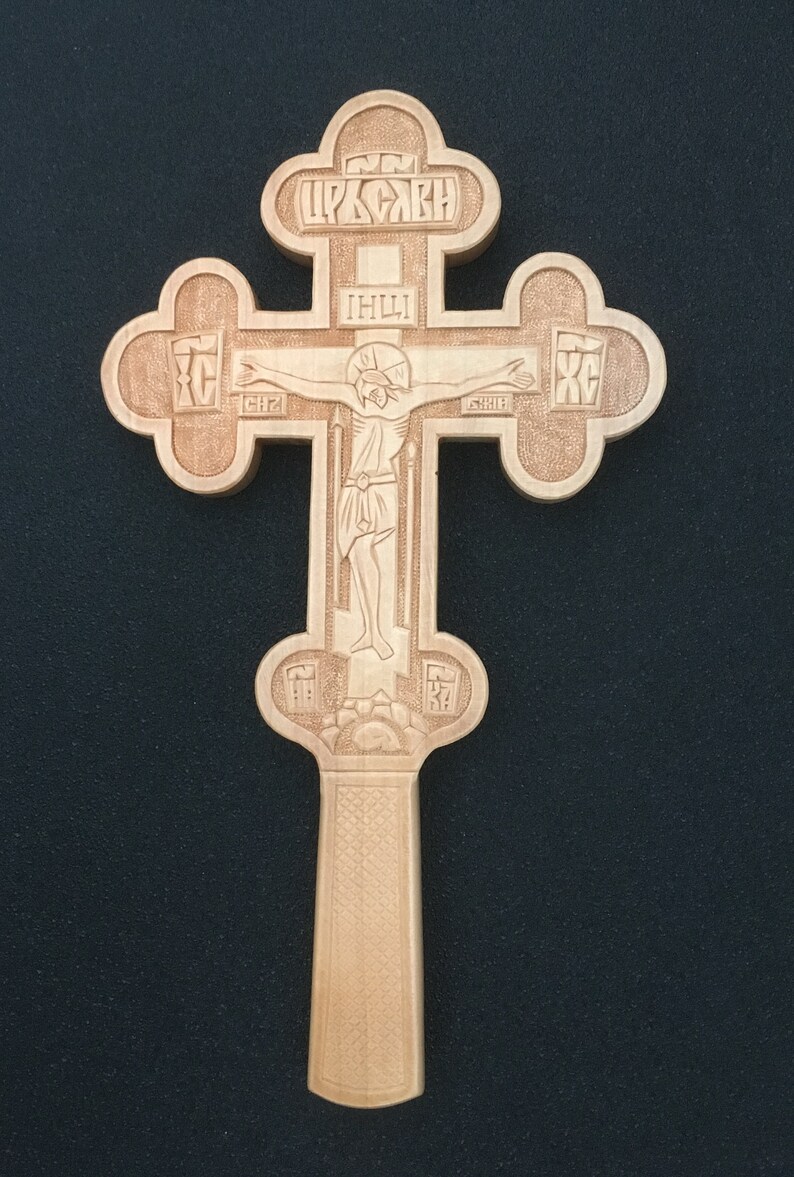 Orthodox Carved Wooden Altar Hand Blessing Cross Crucifix - Etsy