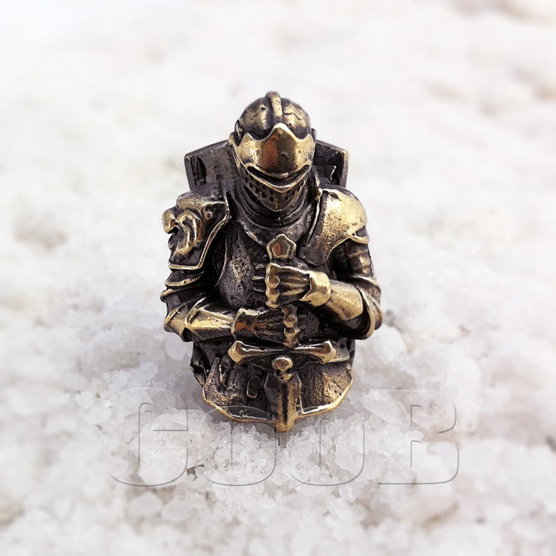 Author's EDC Bead Charm Necklace Pendant Bead Knight Dark - Etsy