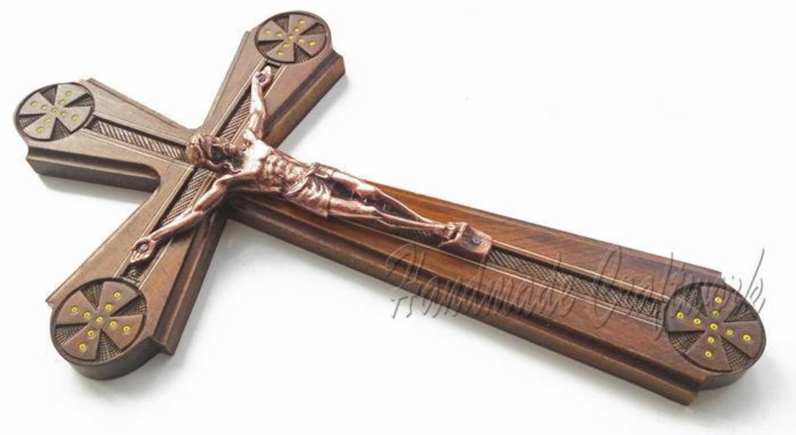 New Exclusive Handmade Carved Catholic Wooden Wall Cross | Etsy