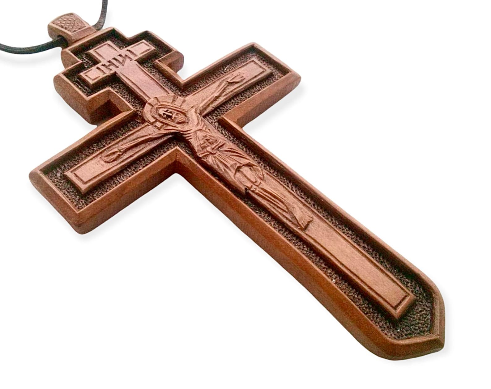 UNIQUE Orthodox Pectoral Neck Cross Wooden Handmade Crucifix - Etsy