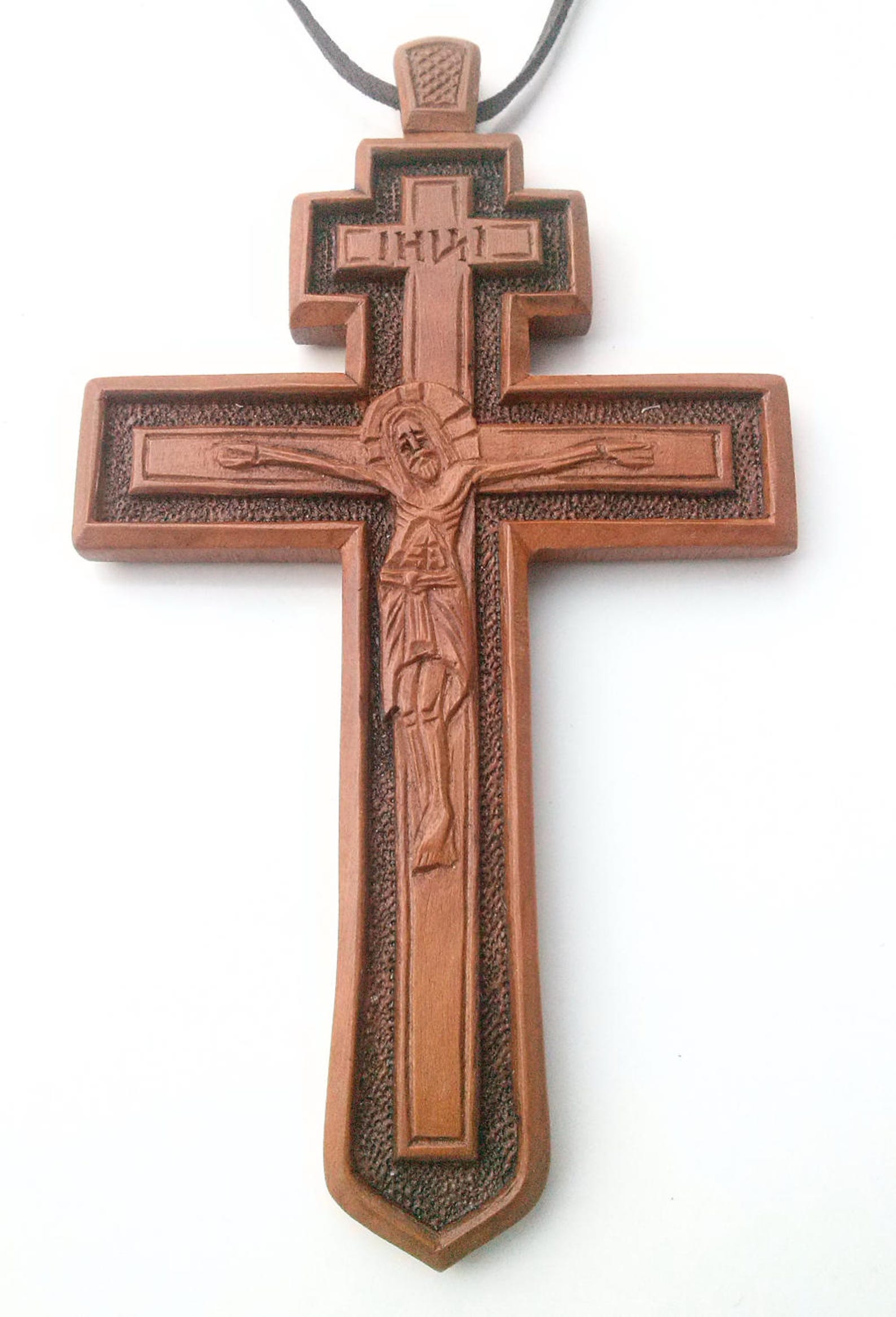 UNIQUE Orthodox Pectoral Neck Cross Wooden Handmade Crucifix - Etsy