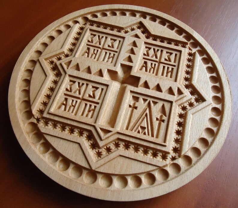 GRECIAN Stamp for the Holy Bread Orthodox Liturgy / Wooden Hand Carved ...