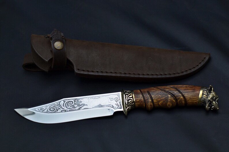 Author's Knife Custom Handmade Knife WOLF for Tourist | Etsy