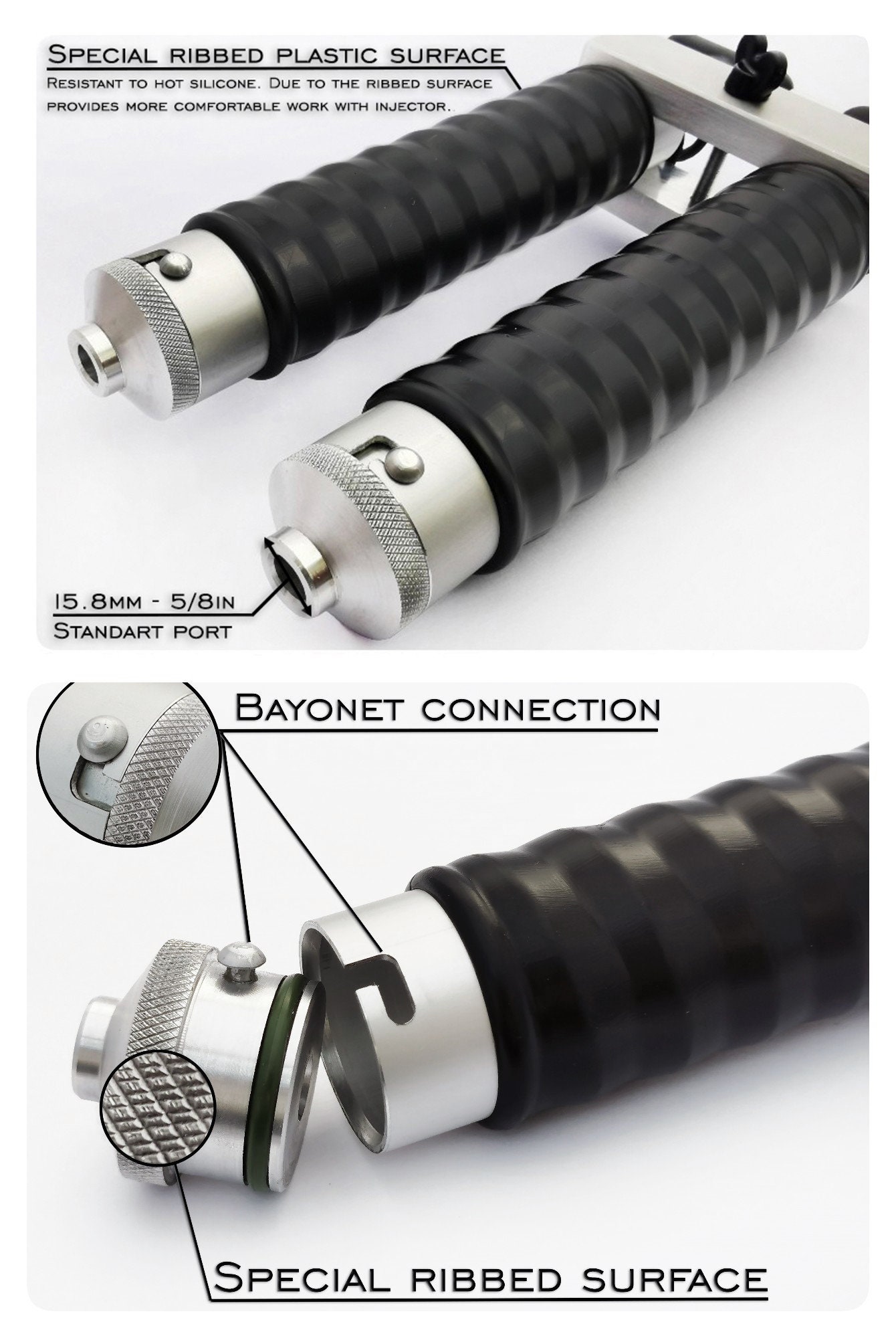2x120 Ml / 2x4 Oz Professional Aluminium Injector Soft Bait Form ...