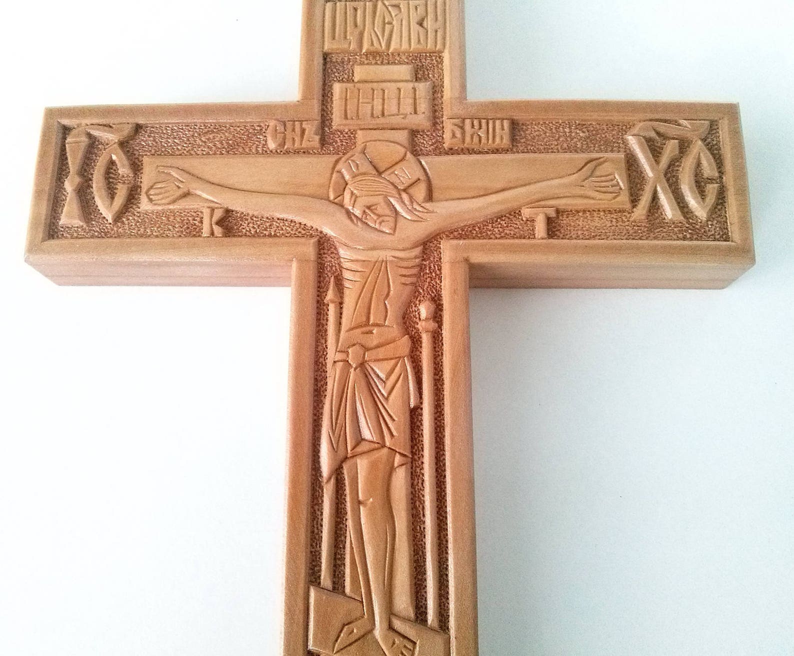 Exclusive Orthodox Hand Carved Wooden Wall Cross Crucifix with | Etsy