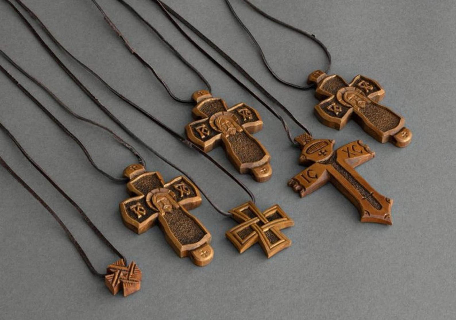 UNIQUE Pectoral Neck Cross Wooden Handmade + Gift Leather Chain - Etsy