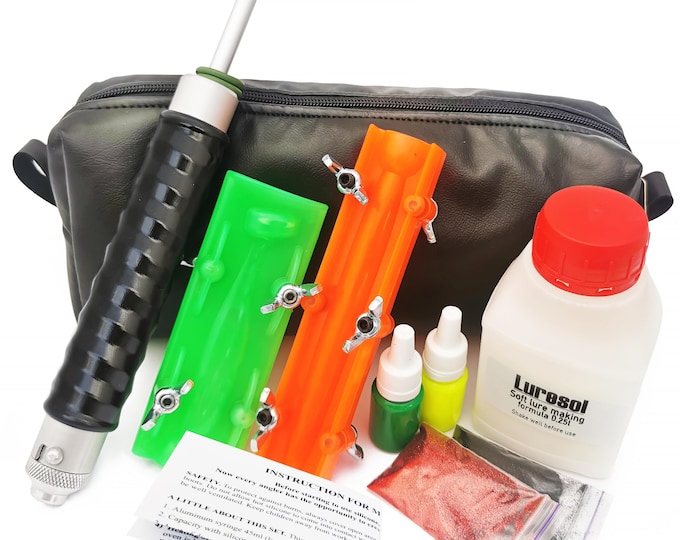 Liquid Plastic MEGA MOLD STARTER Set 4 Cavity Plastisol Fishing Lure ...