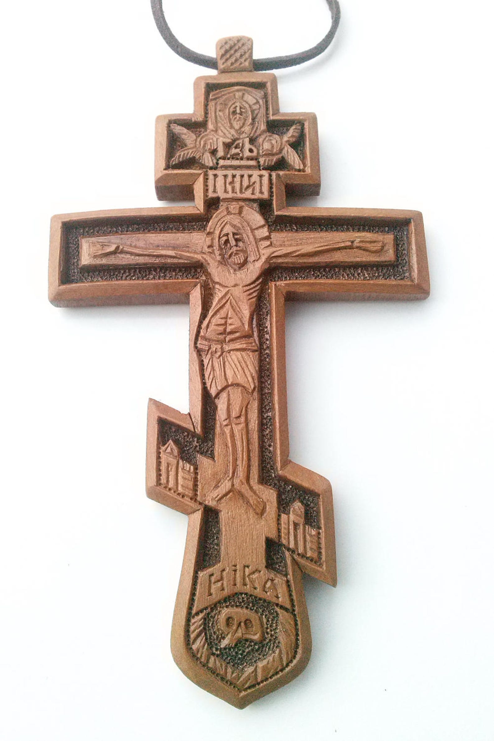 Exclusive Orthodox Pectoral Neck Cross Wooden Handmade Crucifix *JESUS ...