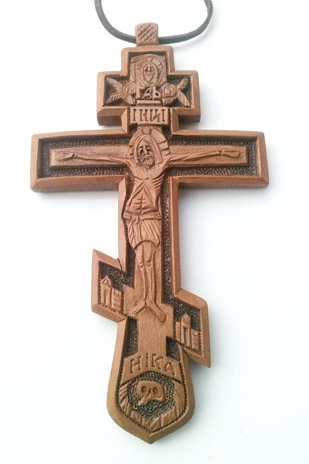 Exclusive Orthodox Pectoral Neck Cross Wooden Handmade Crucifix *JESUS ...