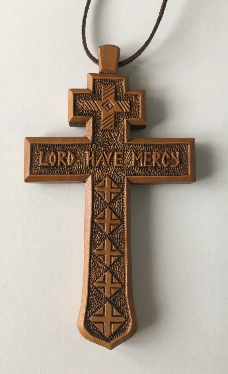 UNIQUE Orthodox Pectoral Neck Cross Wooden Handmade Crucifix - Etsy