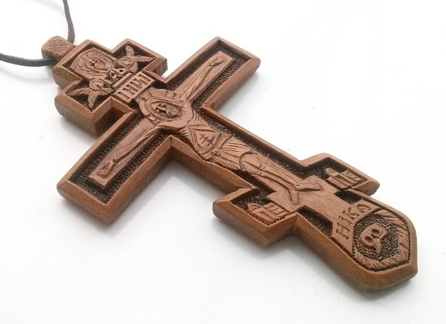 Exclusive Orthodox Pectoral Neck Cross Wooden Handmade Crucifix *JESUS ...