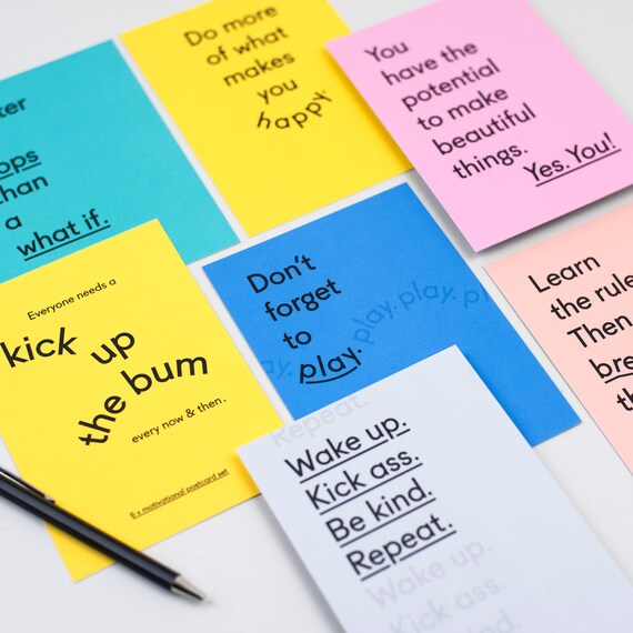 Motivational postcard set Motivational card set Positive | Etsy