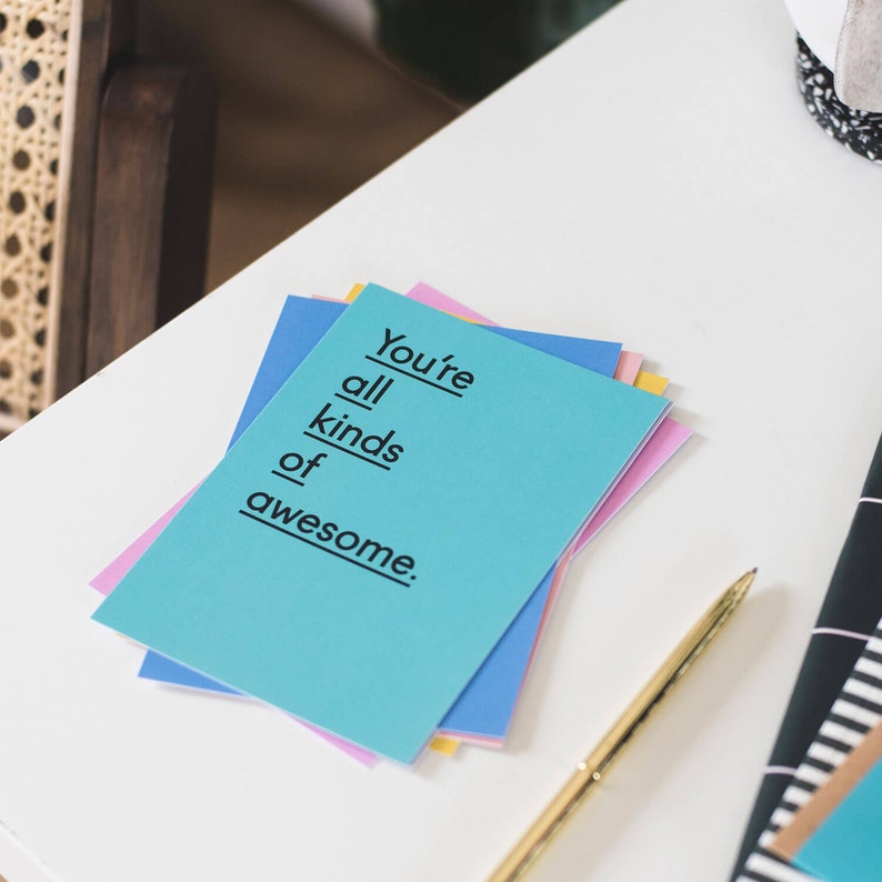 Compliment Card Postcard Pack - Positive Affirmation Postcard Set ...
