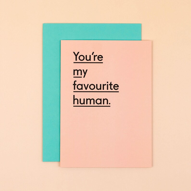 Valentine's Day Card, You're My Favourite Human - Etsy UK