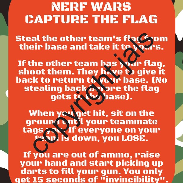 Capture the Flag Birthday Party - Etsy